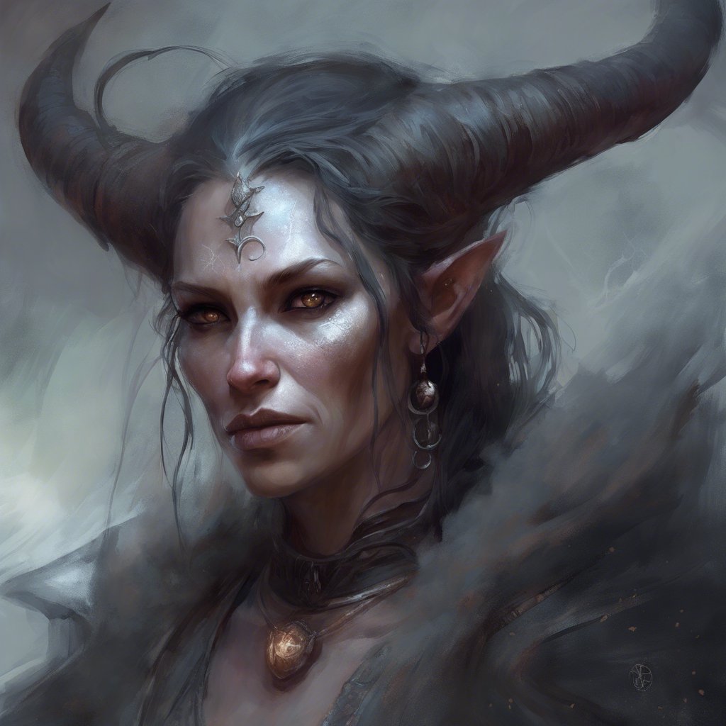 a tiefling woman in her early Fanart
