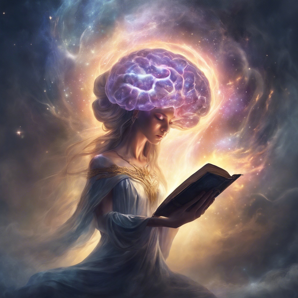 Spiritual brain emerging from spell book Fanart