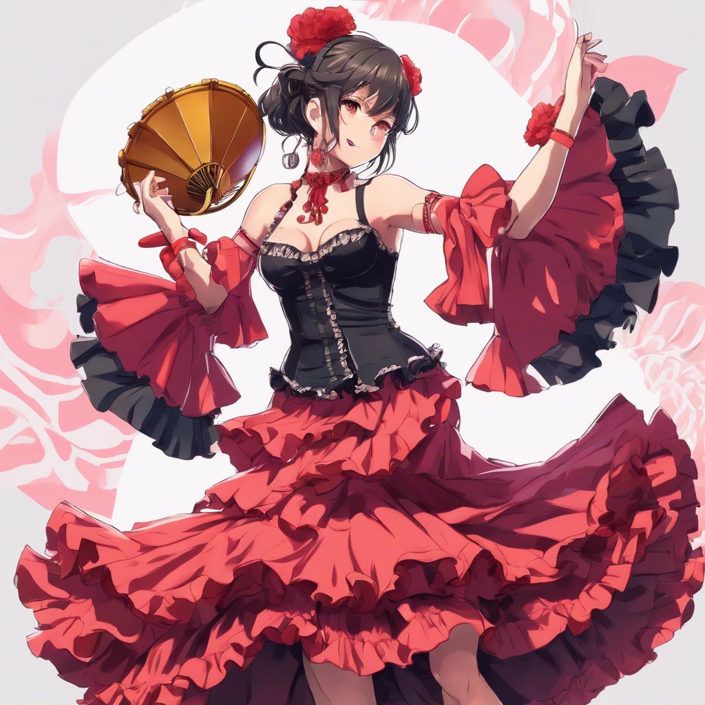 Flamenco dancer bra outfit with a Fanart