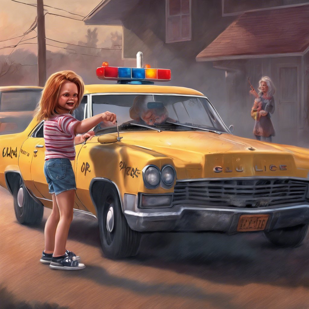 Chucky spanks his daughter Glenda for Fanart
