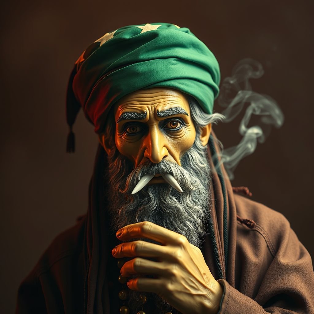 Smoking pope with Rasta Fanart