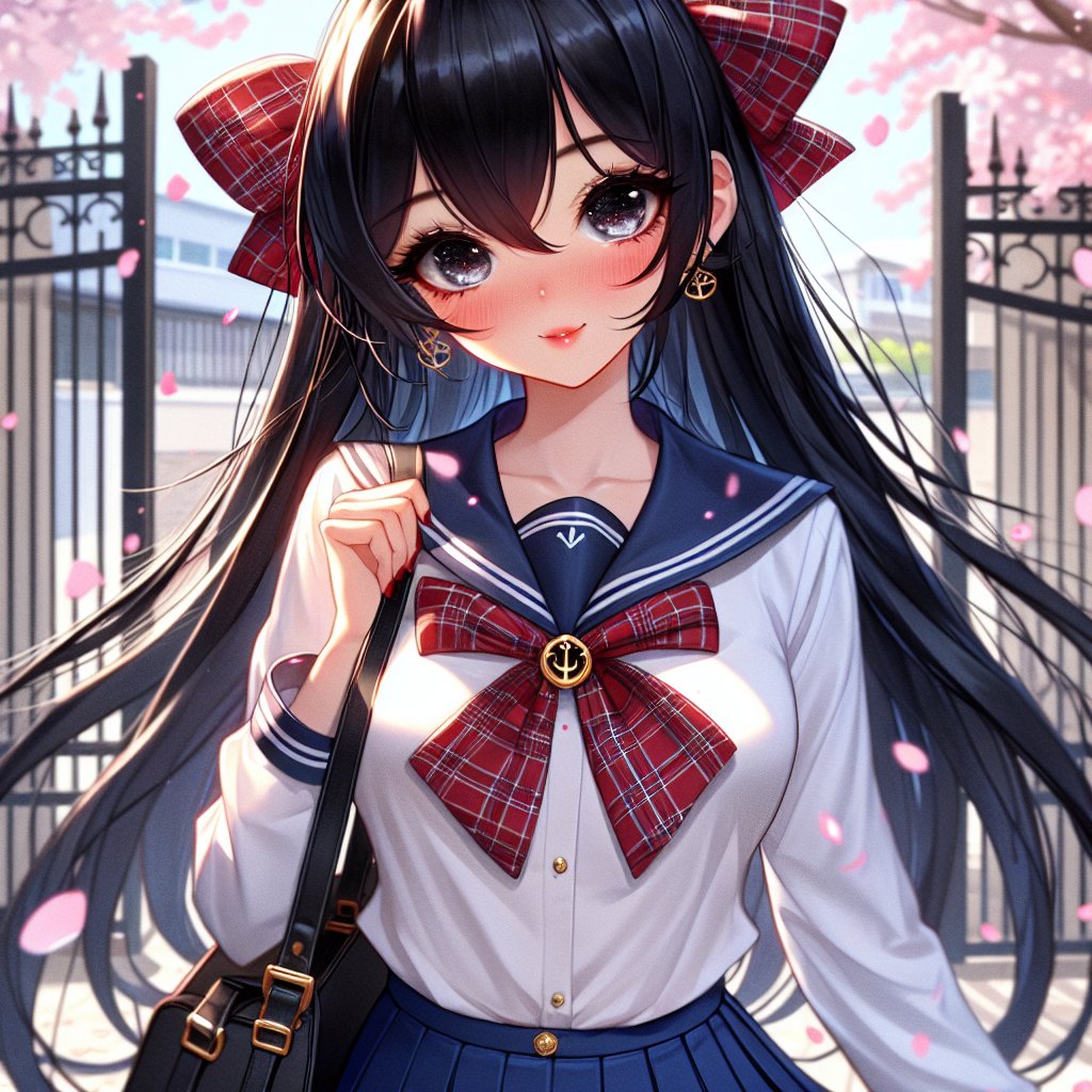 Anime Girl In School Uniform: Anime Fanart