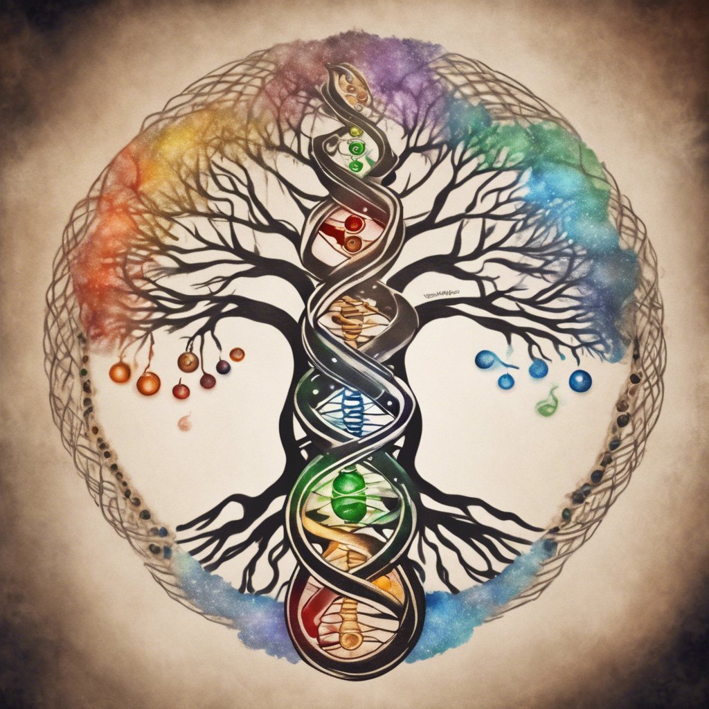 Human DNA with Chakras woven with | Fanart