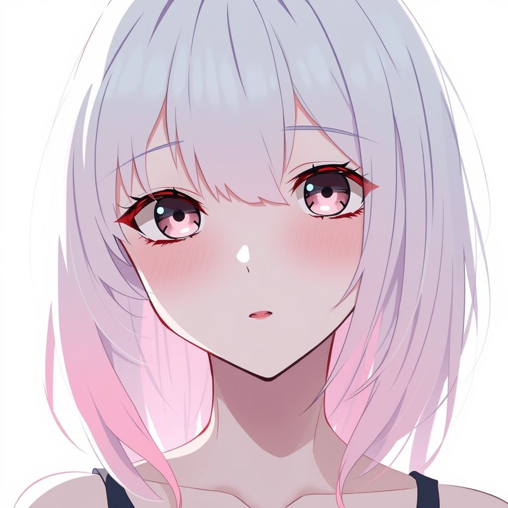 A girl with white hair fading Fanart