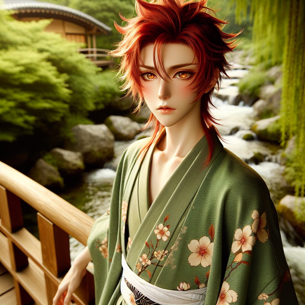 Anime Boy Wearing Kimono: Anime boy | Fanart