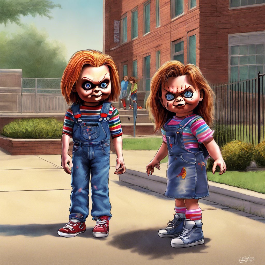 Chucky and Tiffany’s children Glen and Fanart