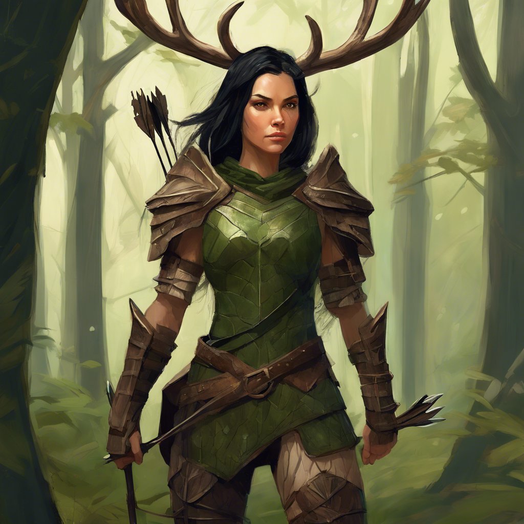 A female, black hair Green eyes Fanart