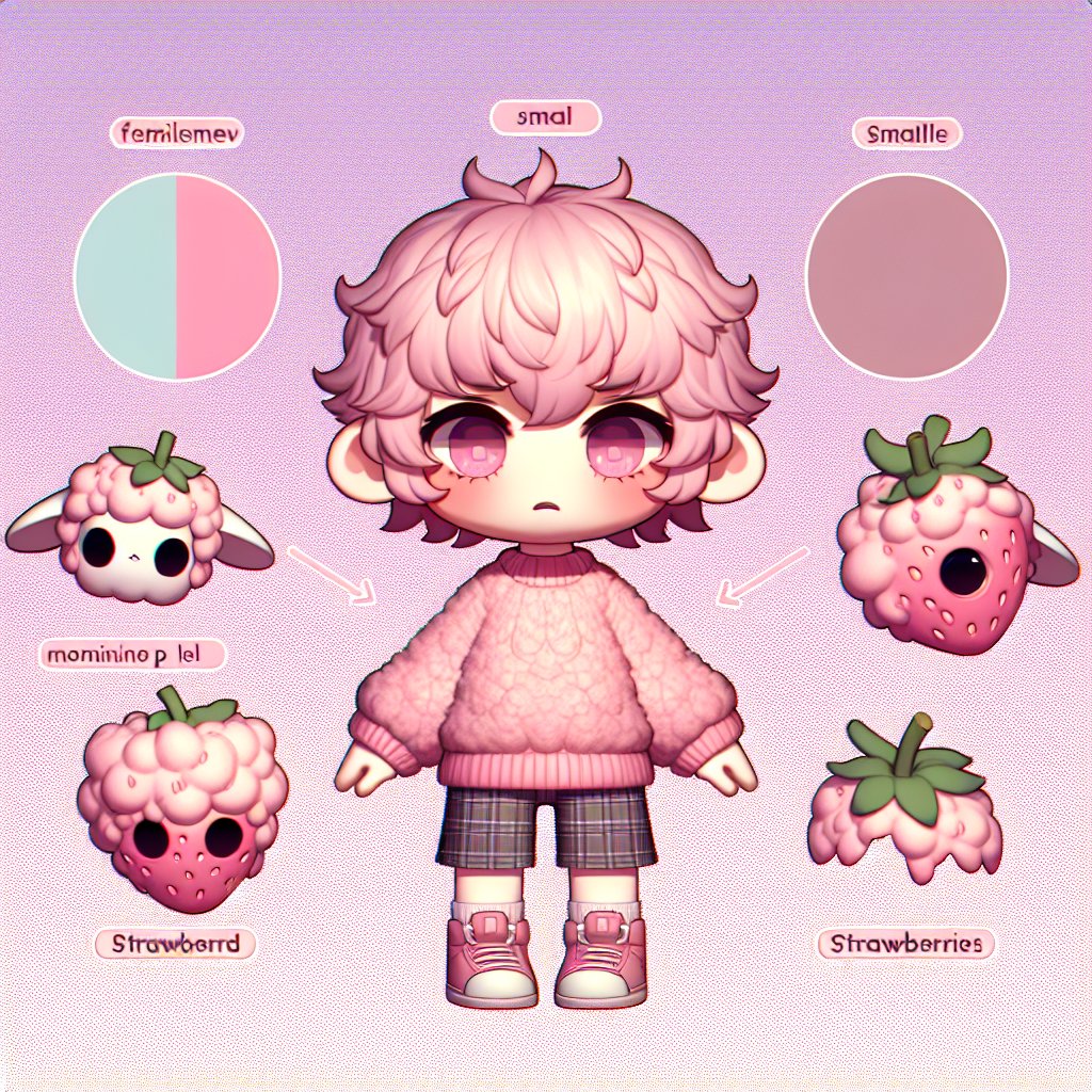 Humanoid, pastel pink sheep is a Fanart