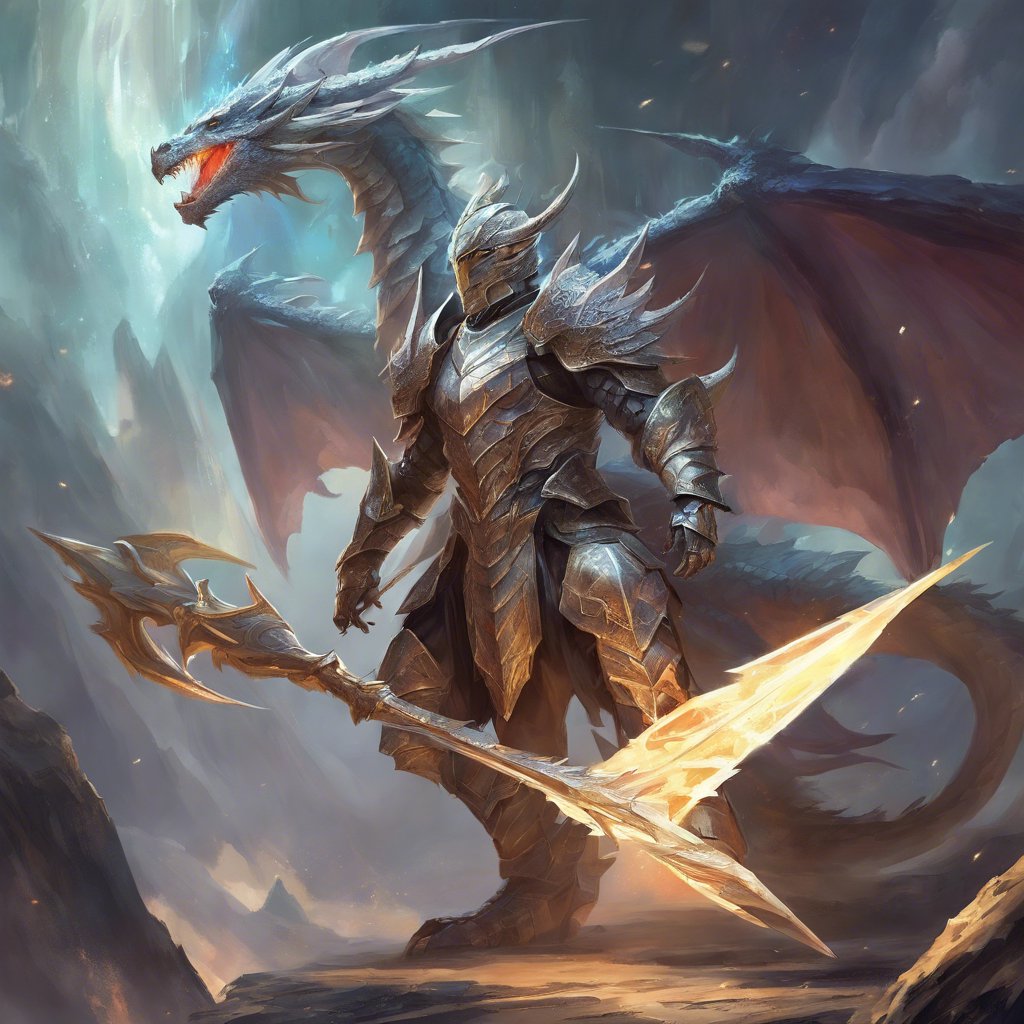 Dragon warrior glowing armor and weapons Fanart