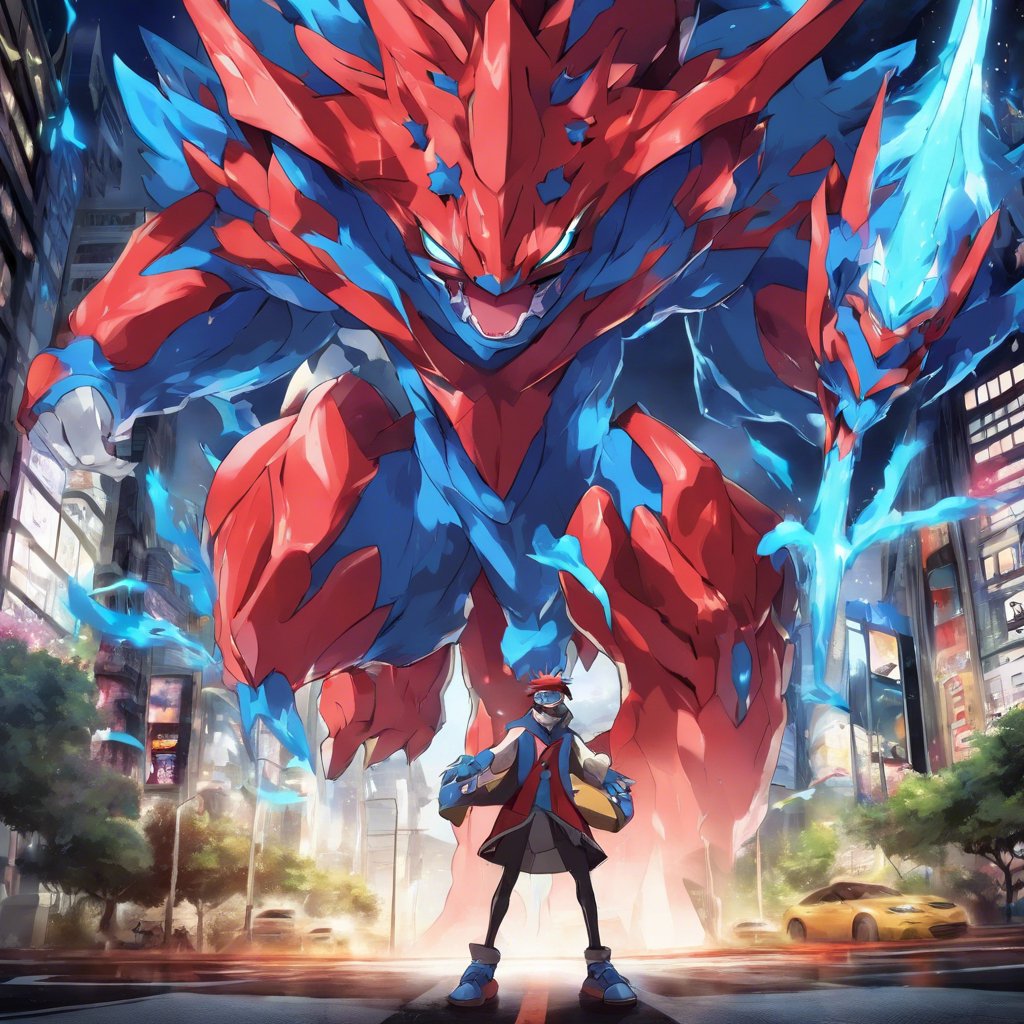 A red and blue tall human Fanart