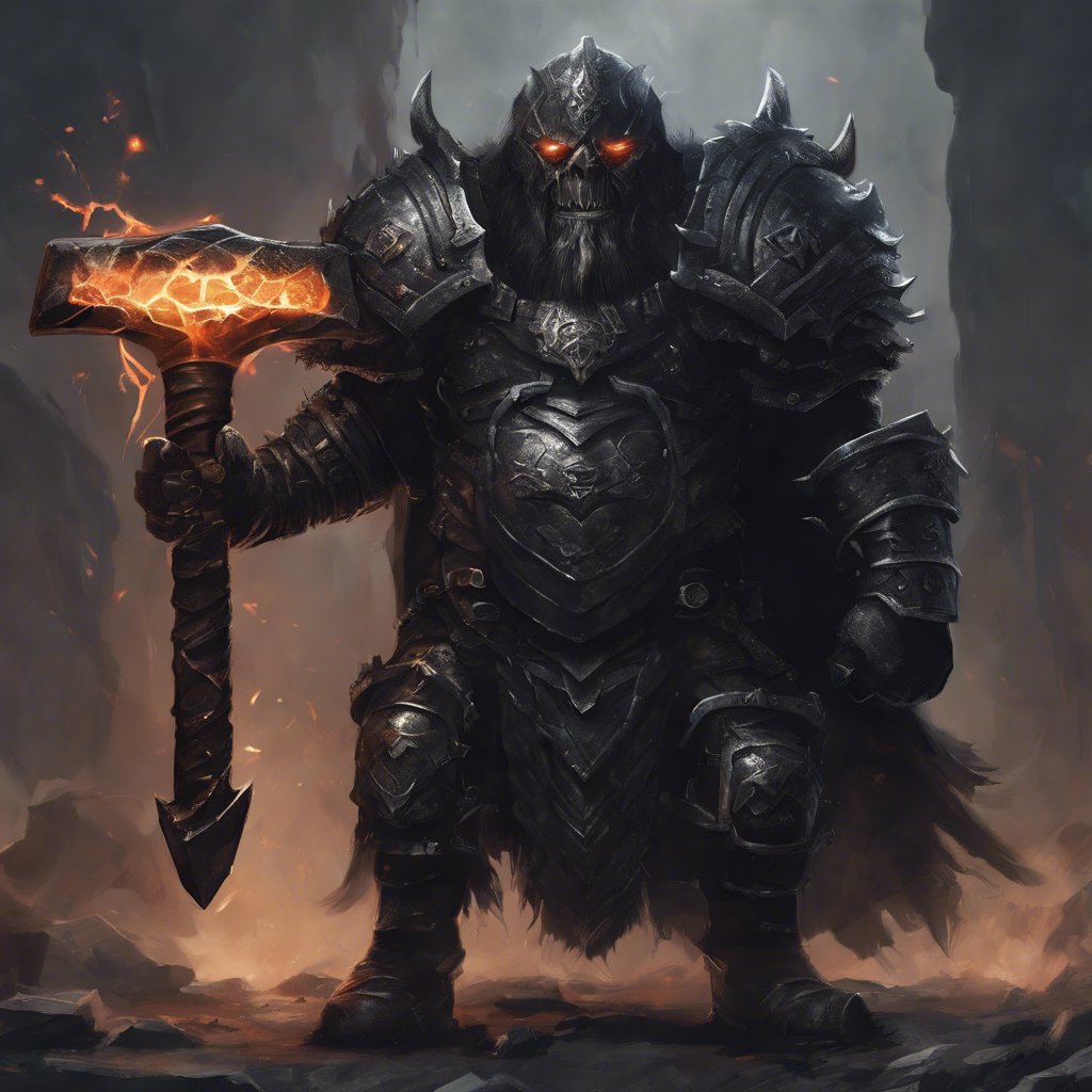 Dark demonic dwarf wearing full black Fanart