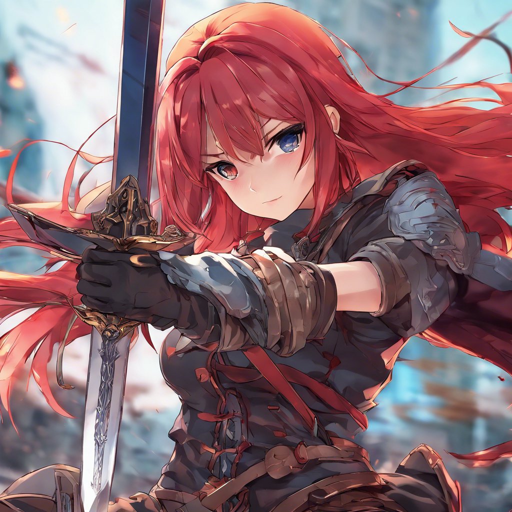 Warrior girl with red hair and | Fanart