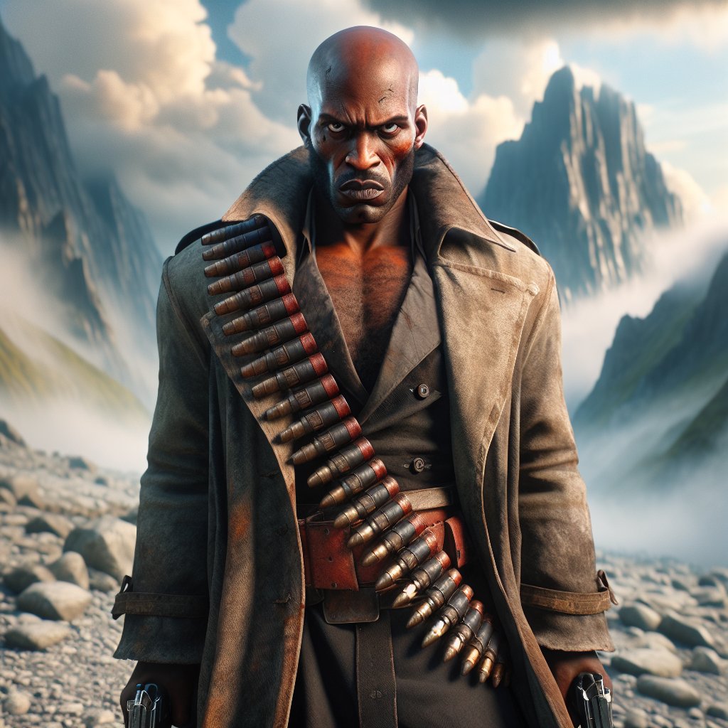 Realistic Style, Male Character, Skinhead, African-American, Fanart