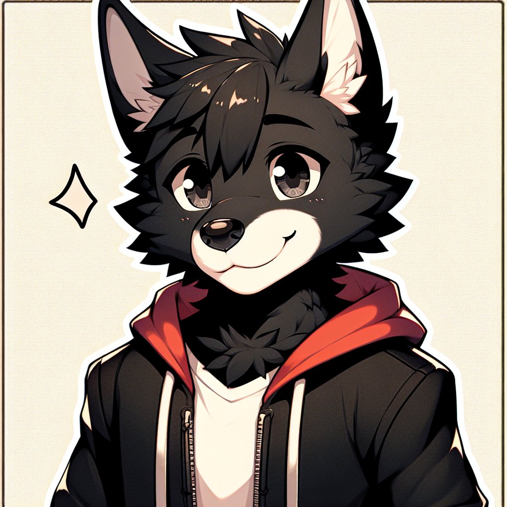Black cute male Wolf with Black | Fanart