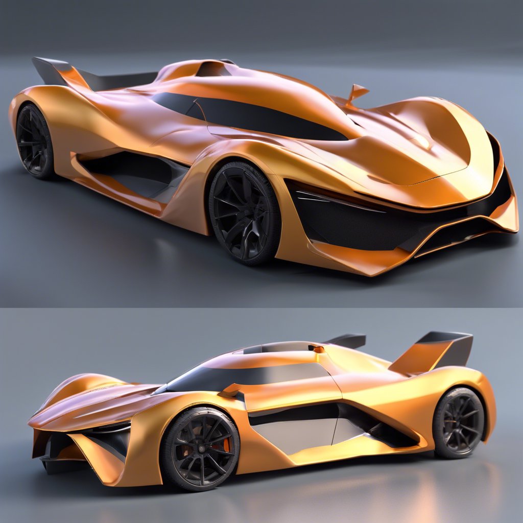 Design me an abstract hypercar Fanart