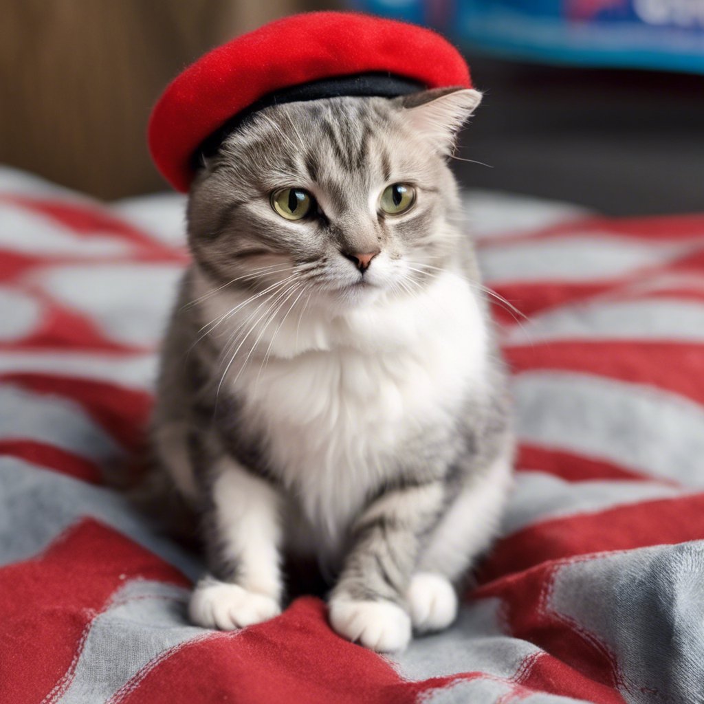 Durex cat wearing red beret | Fanart