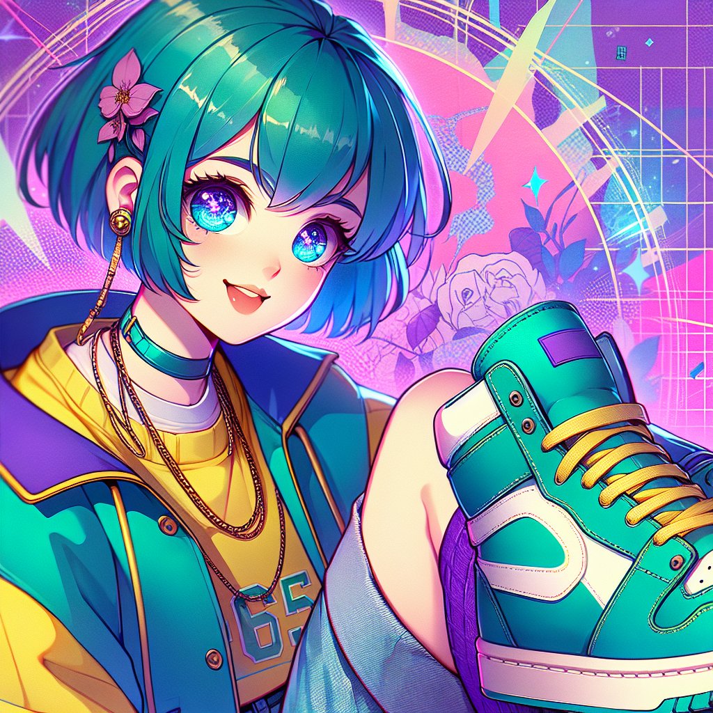Anime Girl With Short Teal Hair: Fanart