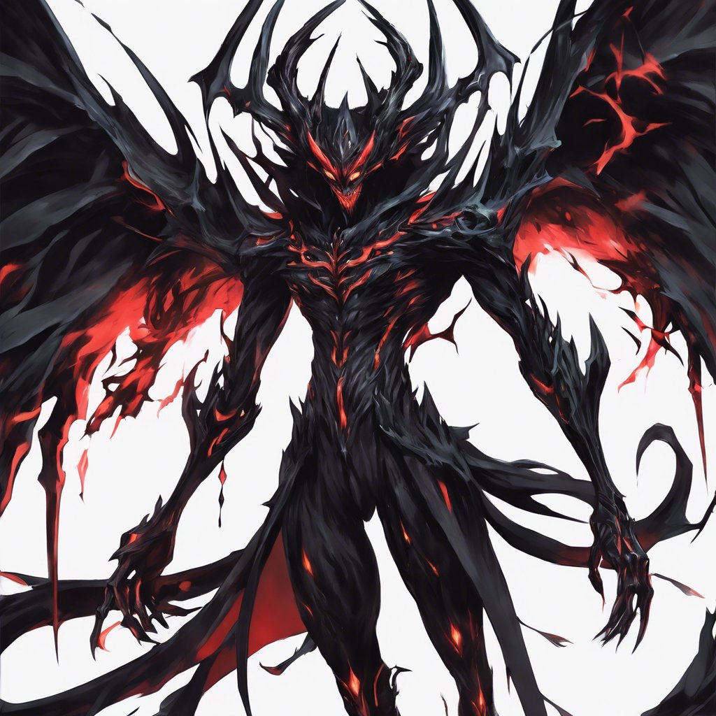 male, pitch black shadow fiend, white | Fanart