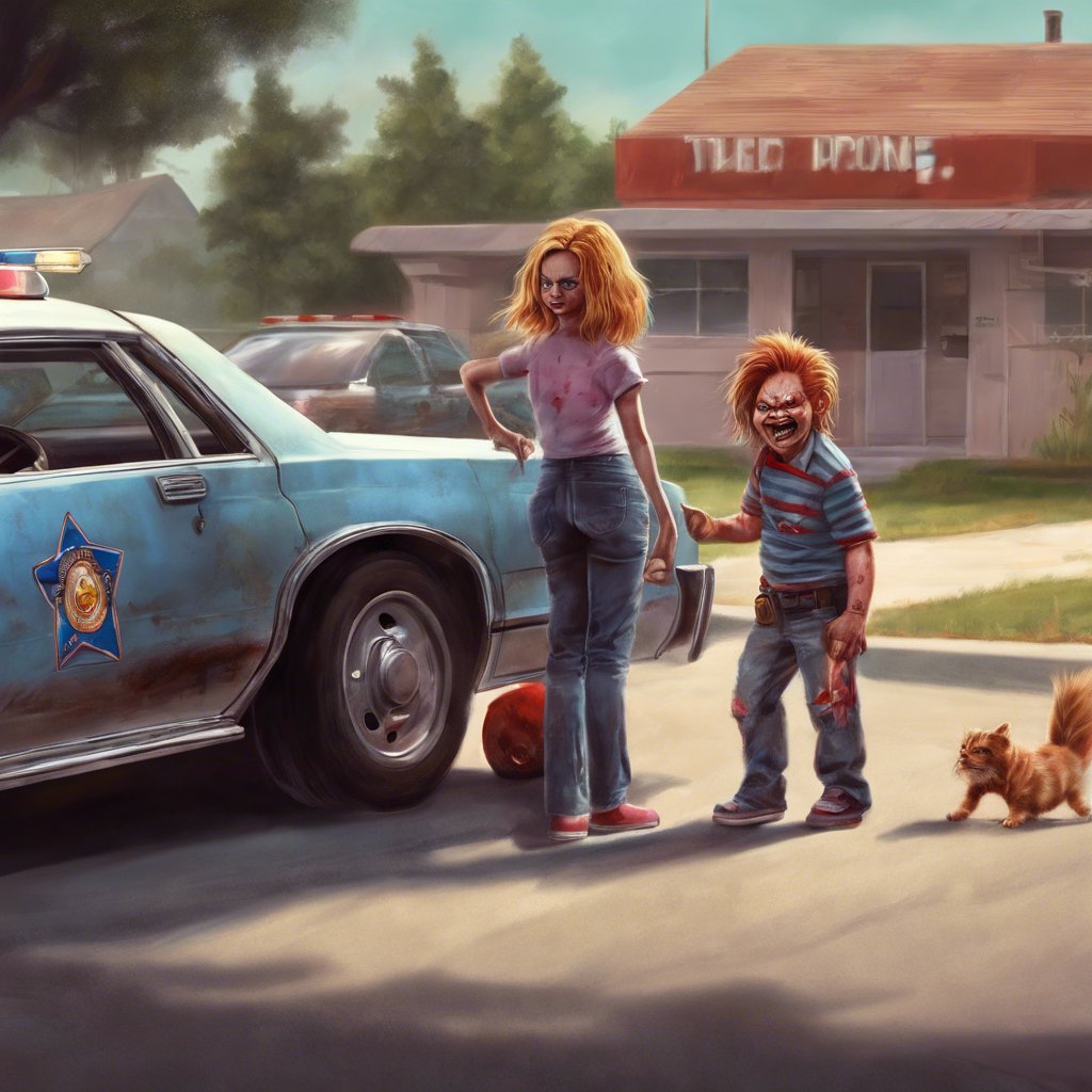 Chucky spanks his daughter Glenda for Fanart