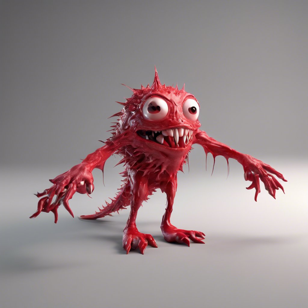A red imaginary creature that is Fanart