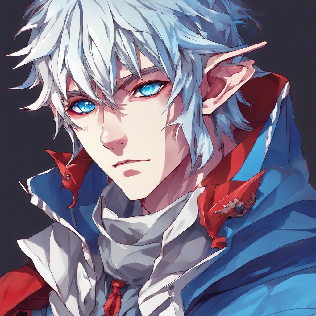 Skinny male elf with pale blue Fanart