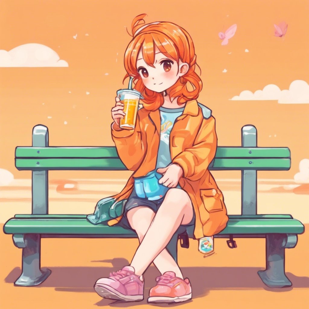 Cute girl, drinking sprite on a Fanart