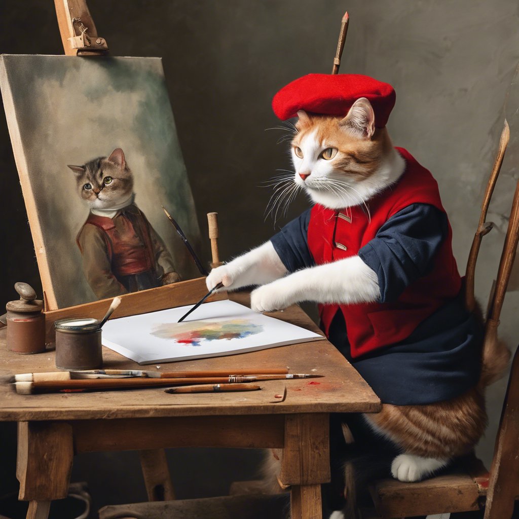 A cat as a french painter | Fanart