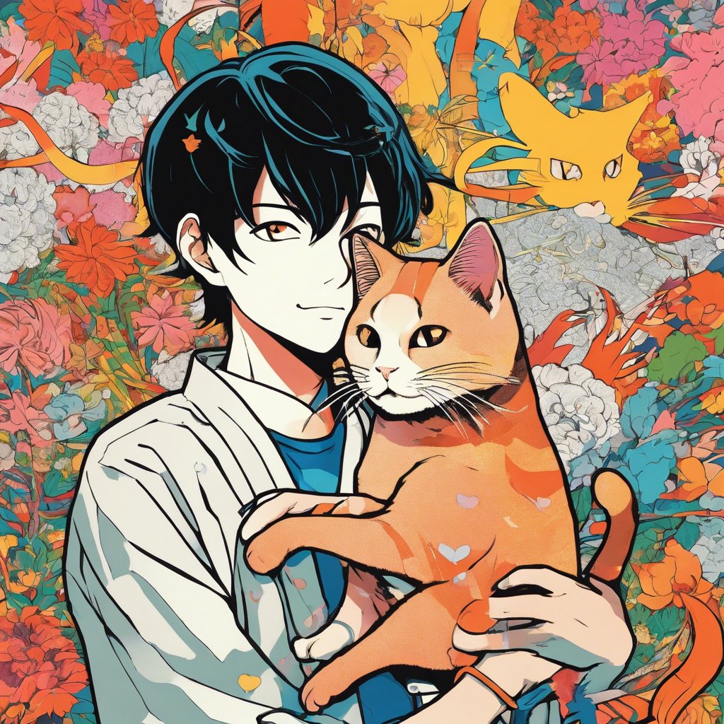 Satoru gojo holding a cat | Fanart