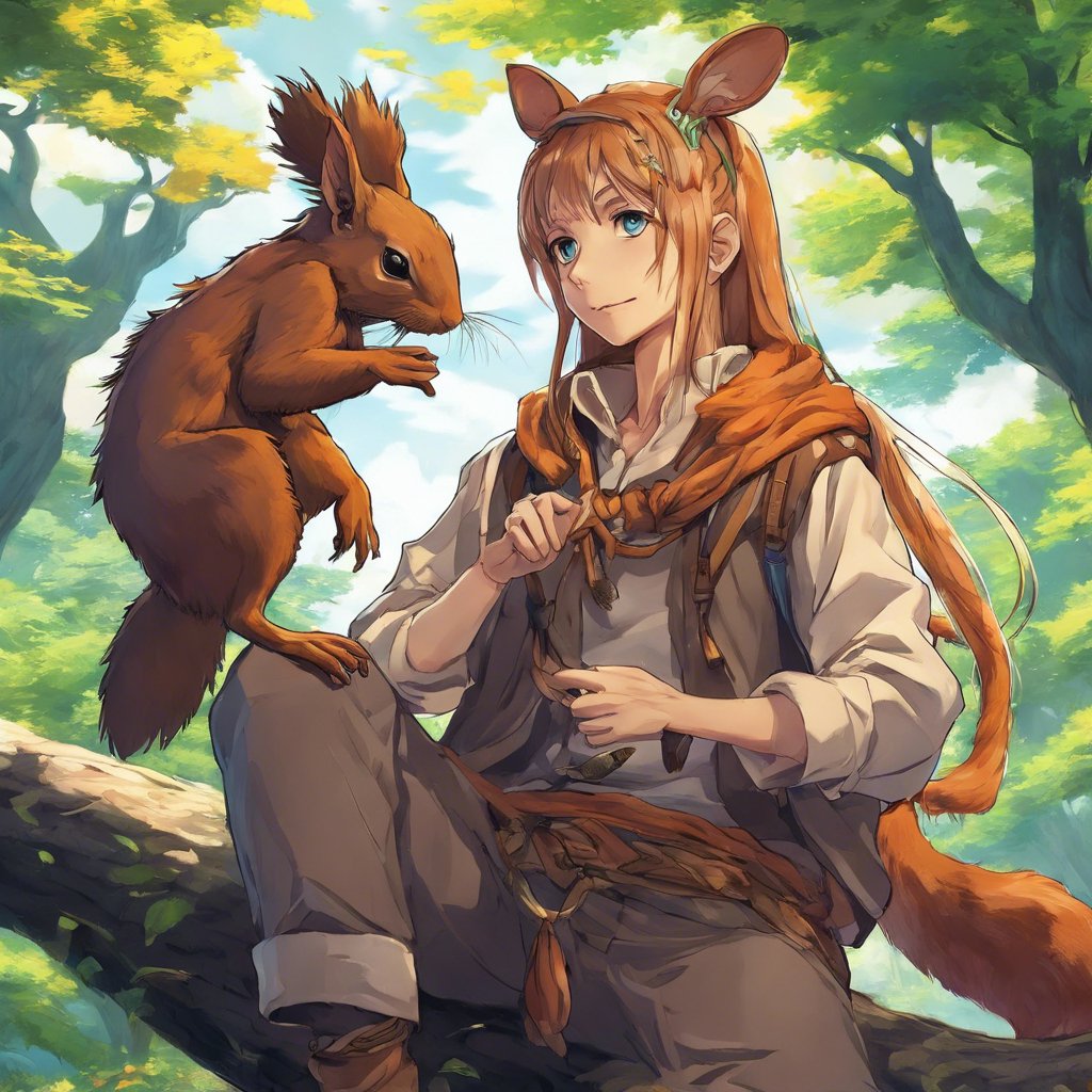 Human with squirrel limbs, Druid | Fanart