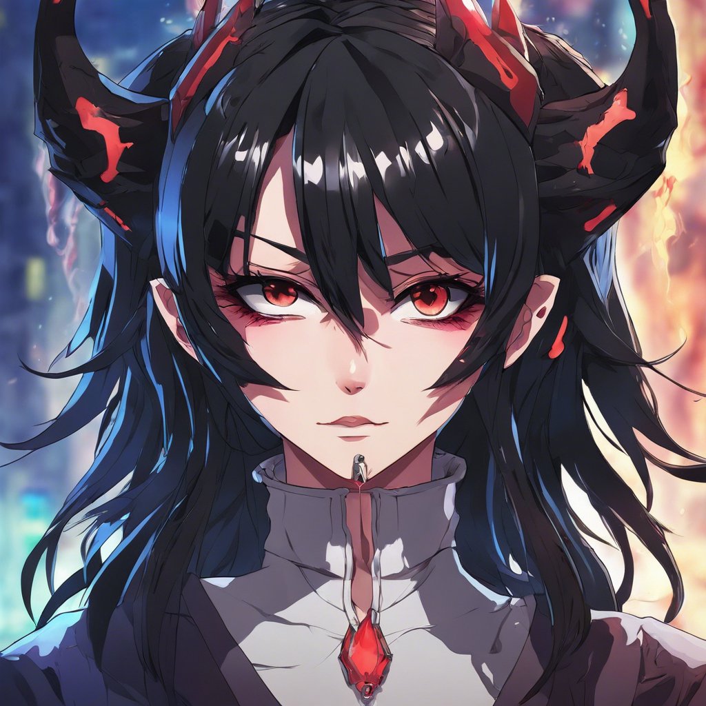 Female demon with black hair Fanart