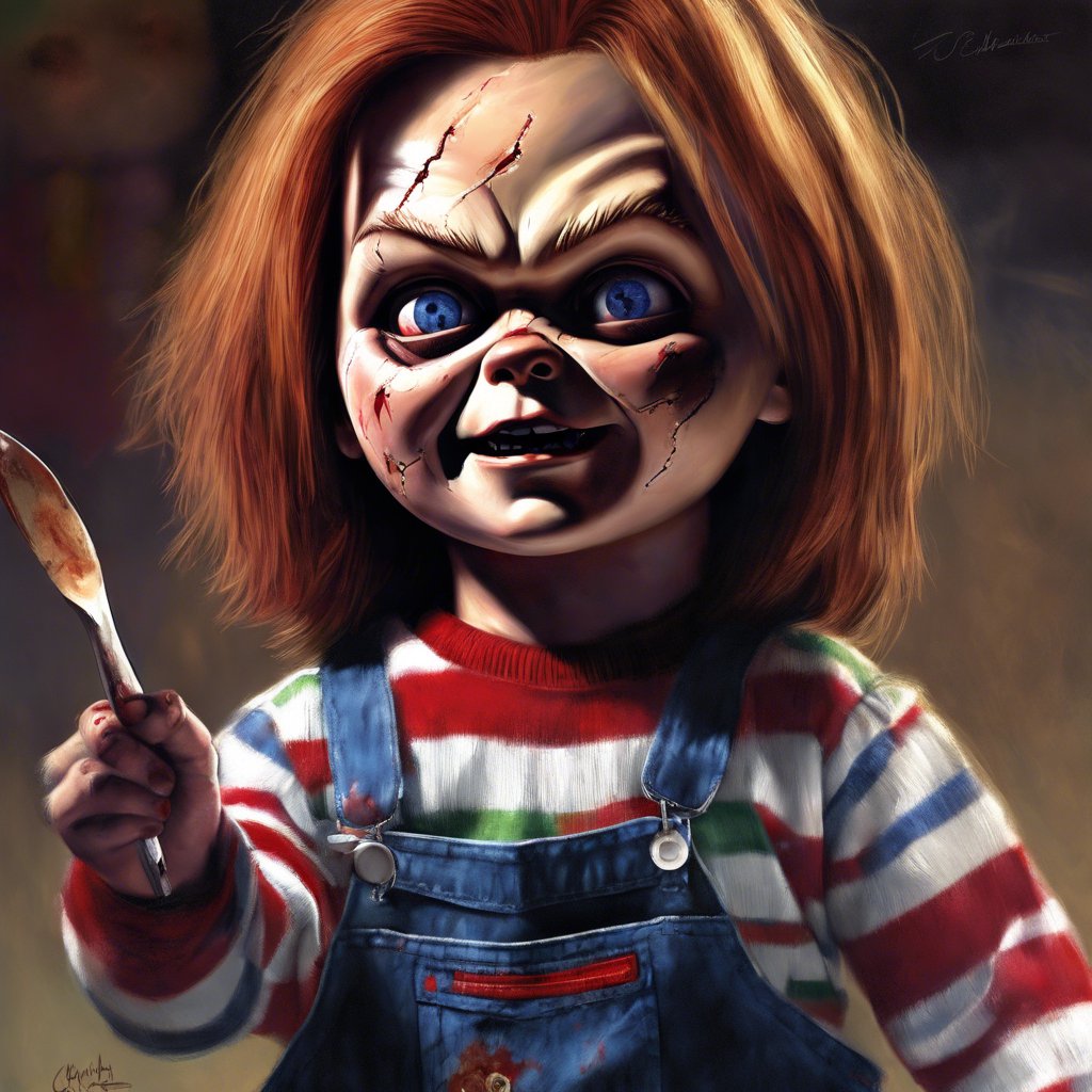Chucky with makeup on him Chuckys Fanart