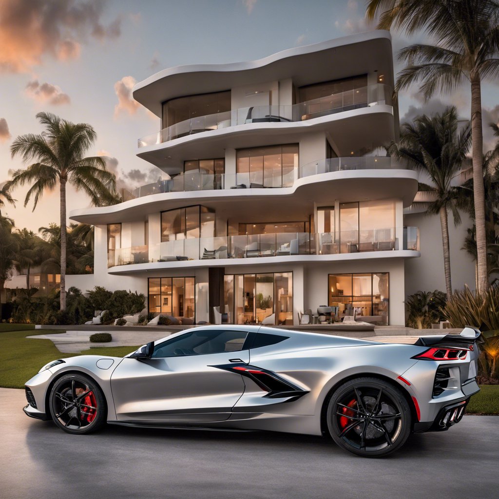 Corvette c8, family, house in miami Fanart