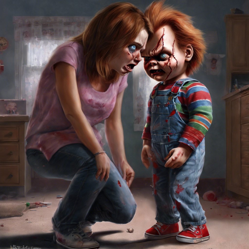 Chucky ahas makeup on him Chuckys | Fanart