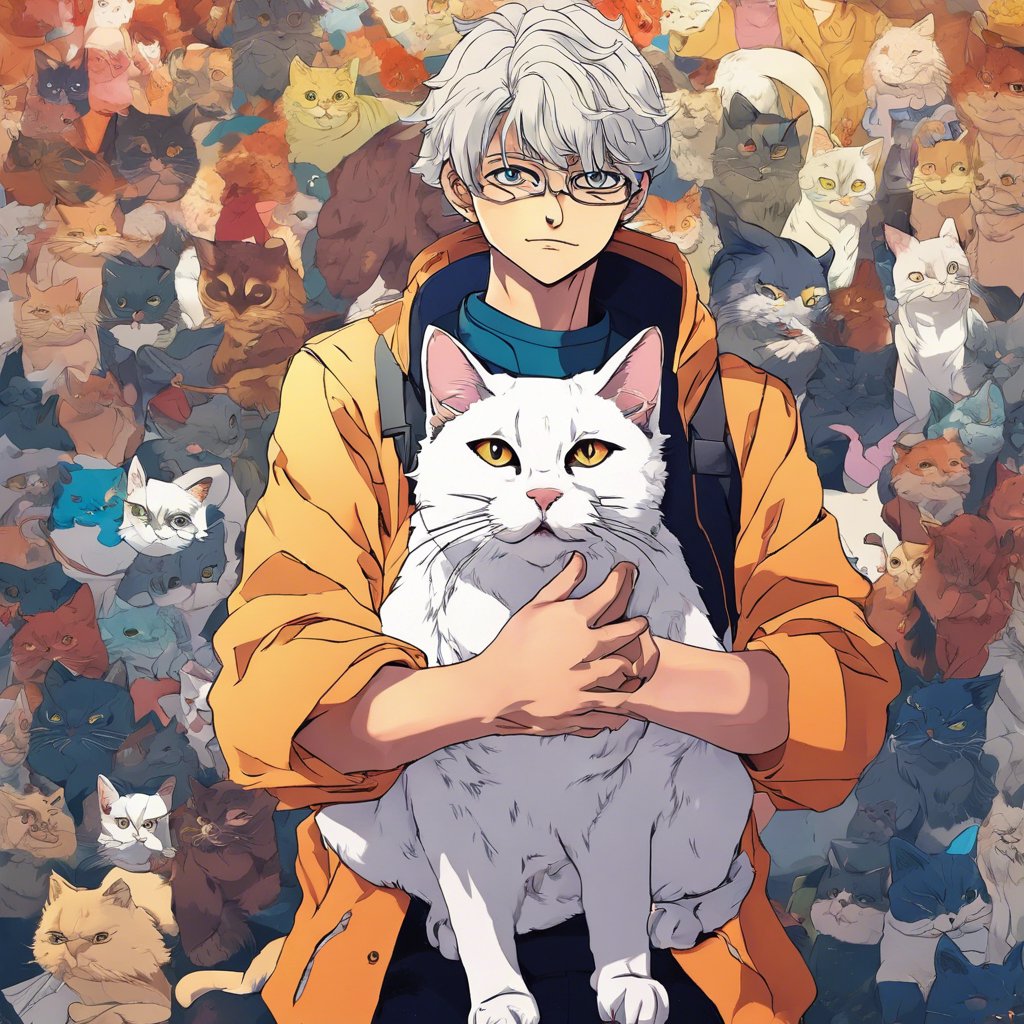 Satoru gojo holding a cat | Fanart