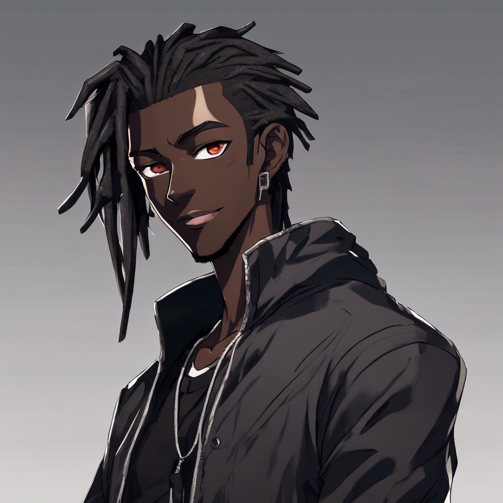 Tall lanky man. Dark skin. Hair Fanart