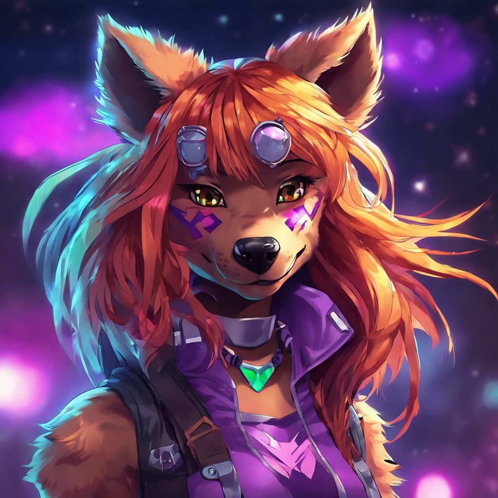 Female hyena cosplaying as starfire Fanart