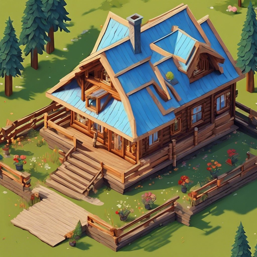 Traditional Russian dacha with wooden architecture, | Fanart