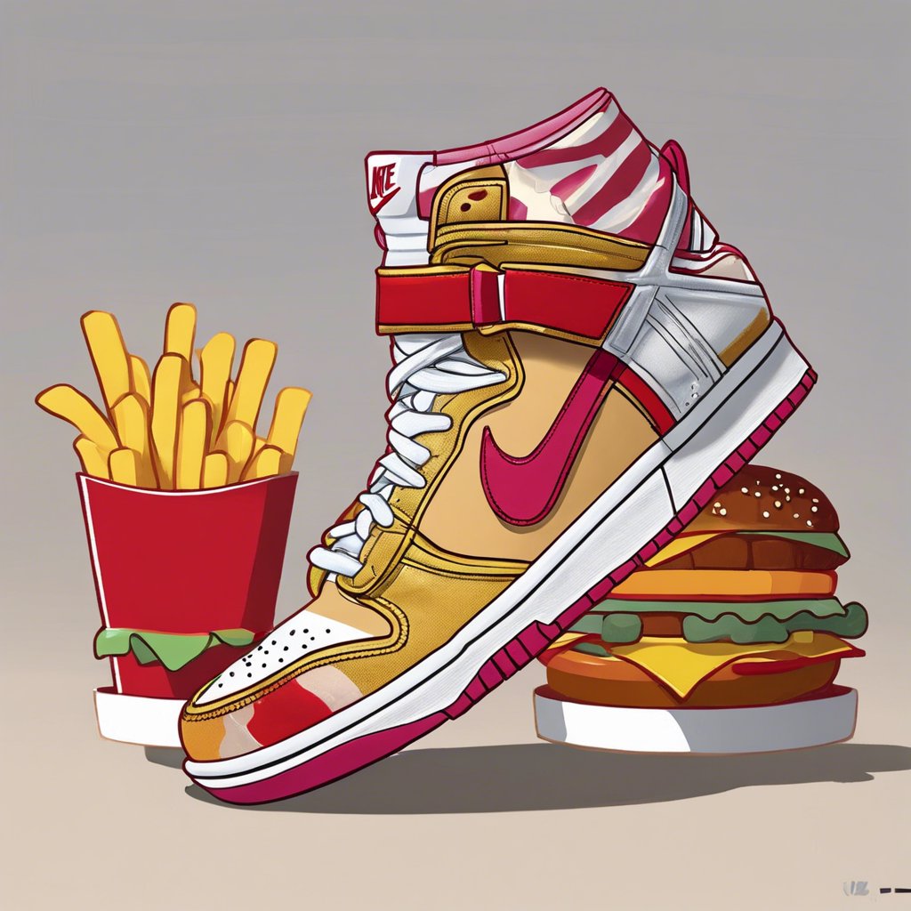 Wendy’s Nike dunks with a hamburger Fanart