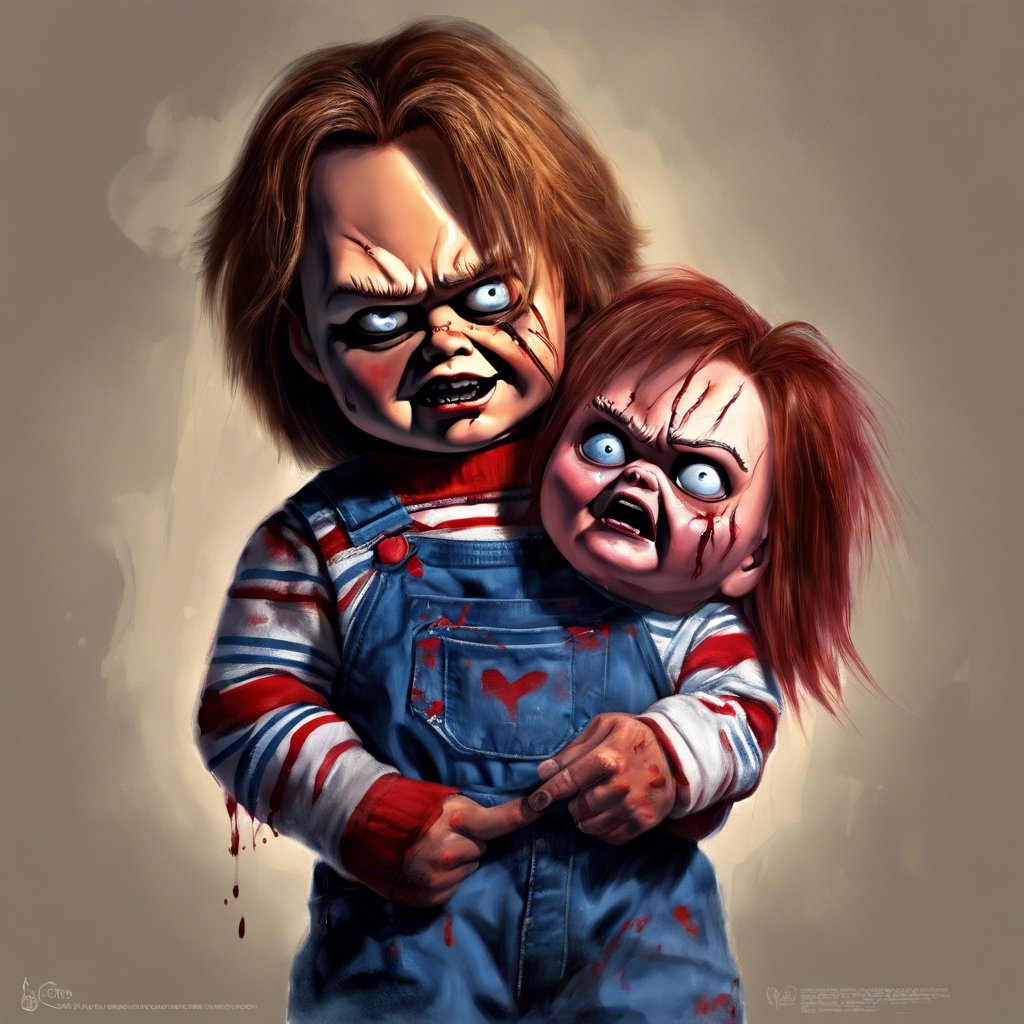 Chucky with makeup on him Chuckys Fanart