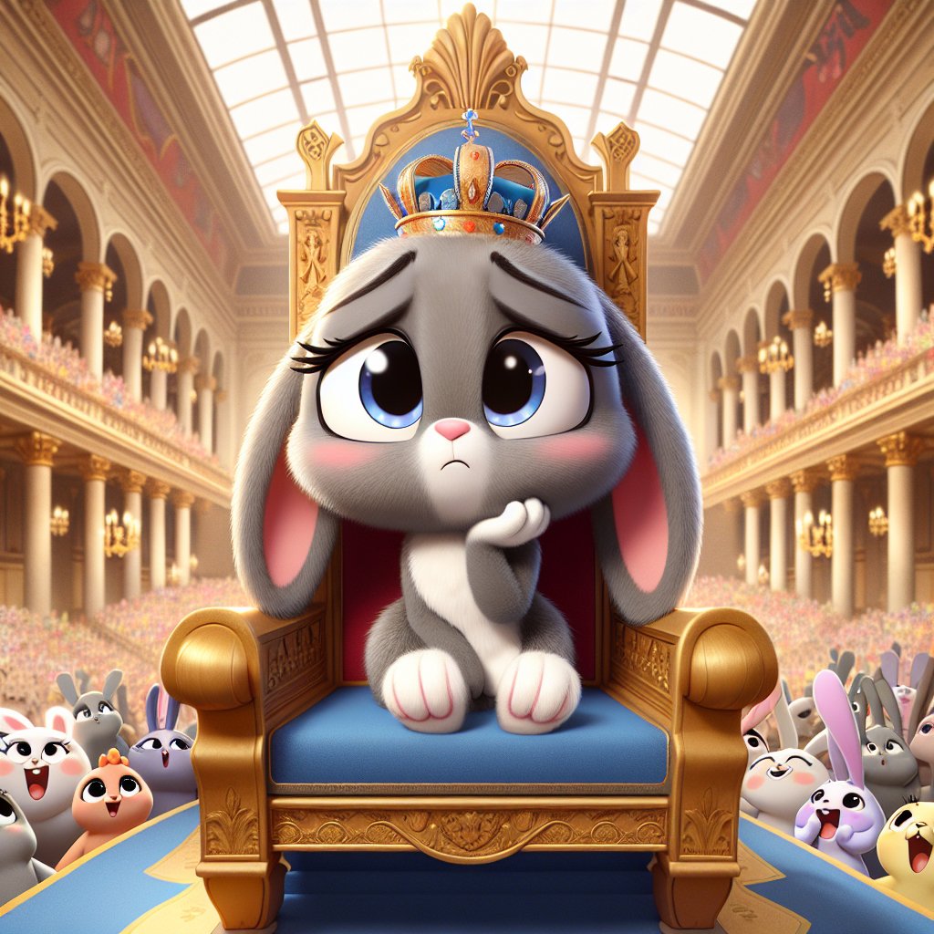 Judy Hopps, being crown queen, sitting Fanart