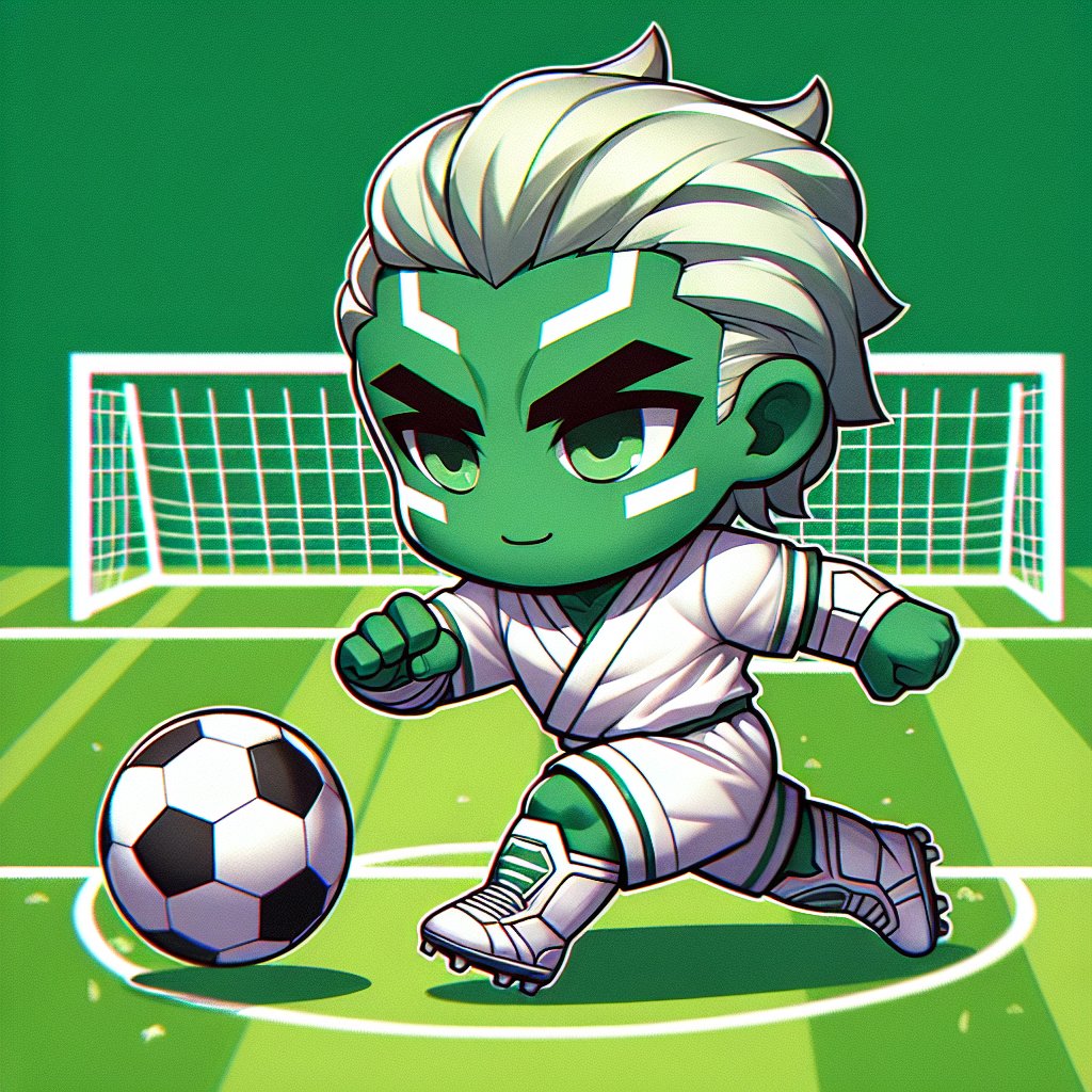 Hulk playing soccer in white soccer Fanart