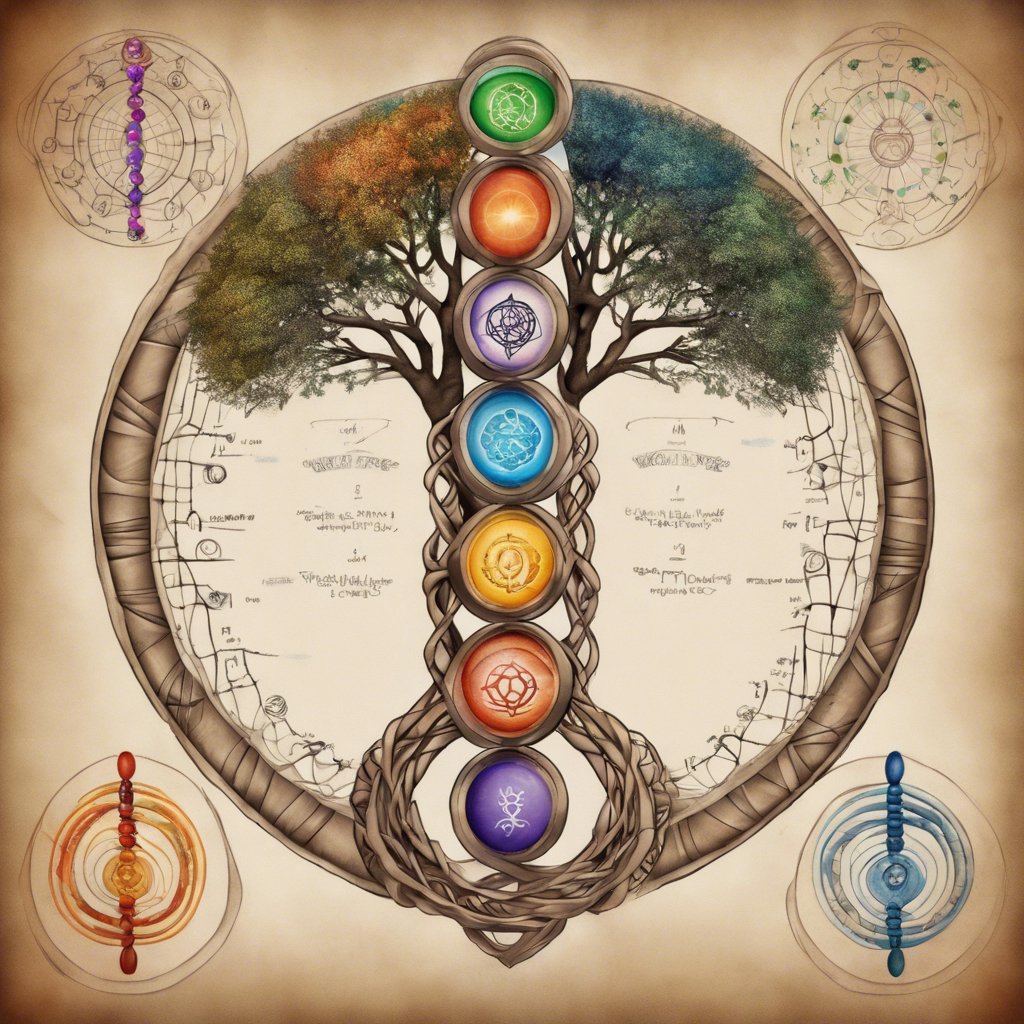 Human DNA with Chakras woven with Fanart