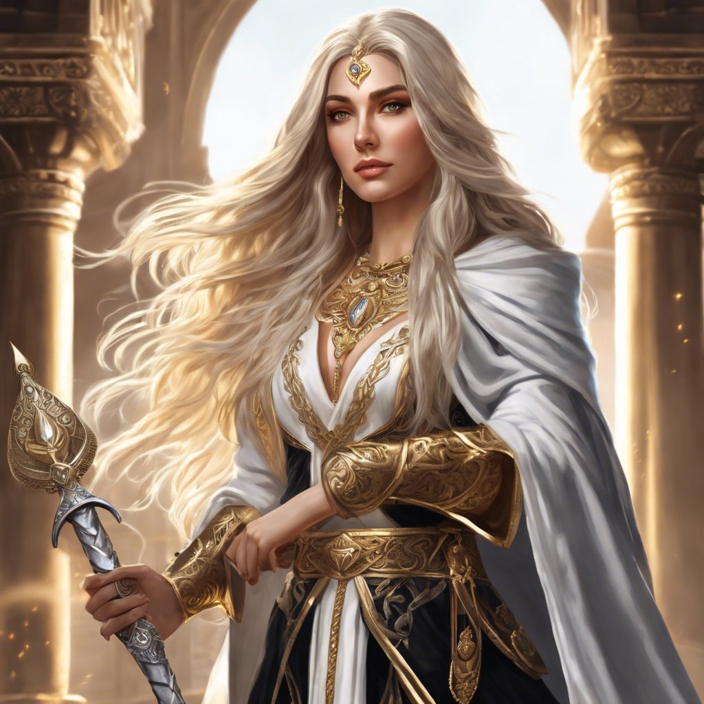 Hyper realistic, female mage warrior, white | Fanart