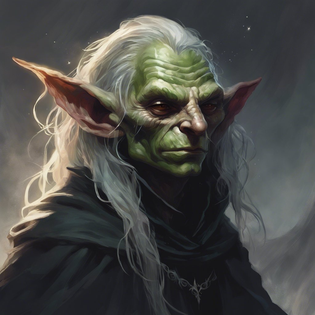 A goblin with half of his Fanart