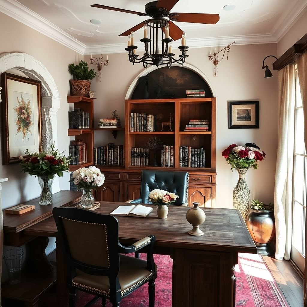 Rustic gothic Mexican small office with | Fanart