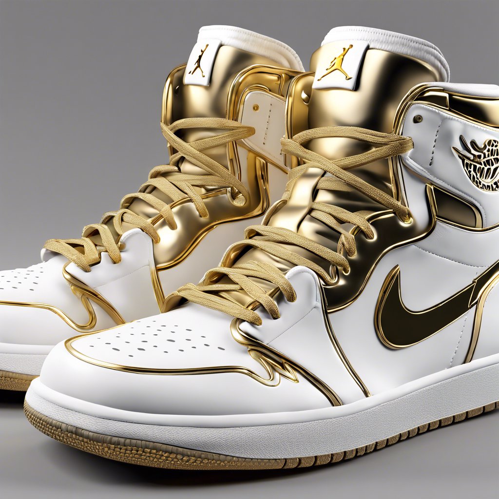 Jordan 1: white and gold metalic | Fanart