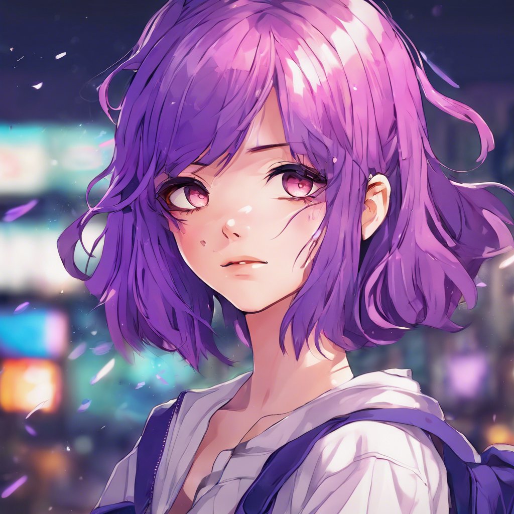 Explore Anime Girl Violet Hair Fanart