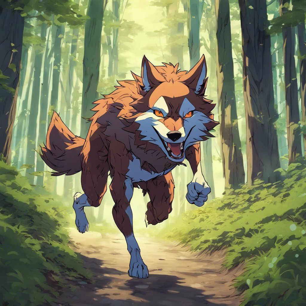Wolf running in the woods on | Fanart