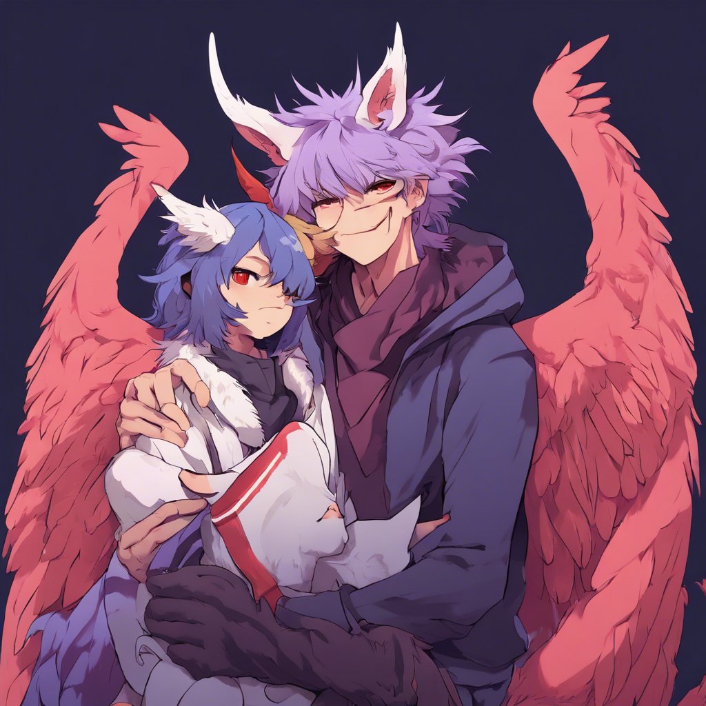 Femboy harpy with fluffy pointy ears Fanart
