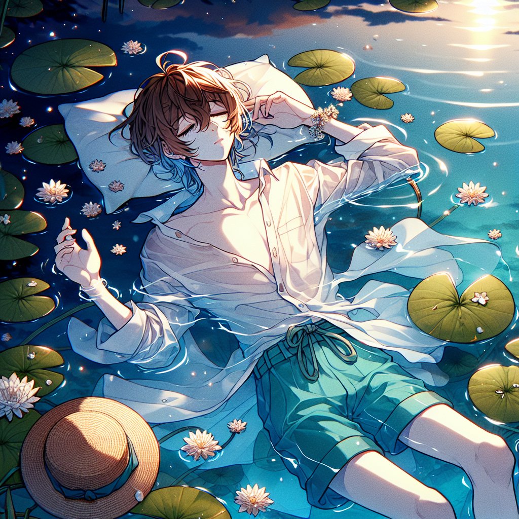 Anime Boy In Water: Dicreat an Fanart